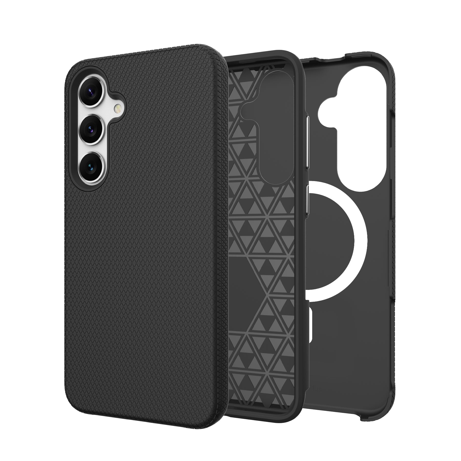 Black Triangle Case with Magnetic Compatibility for S25 Ultra